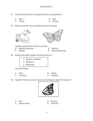 Soalan sains tahun 3 | DOC