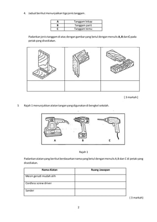 SOALAN UJIAN KHB TINGKATAN 1 | PDF