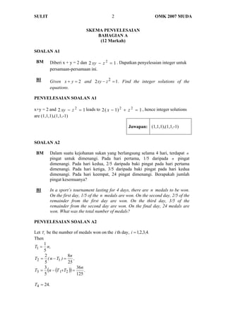 Soalan Jawapan Omk 2007 | PDF