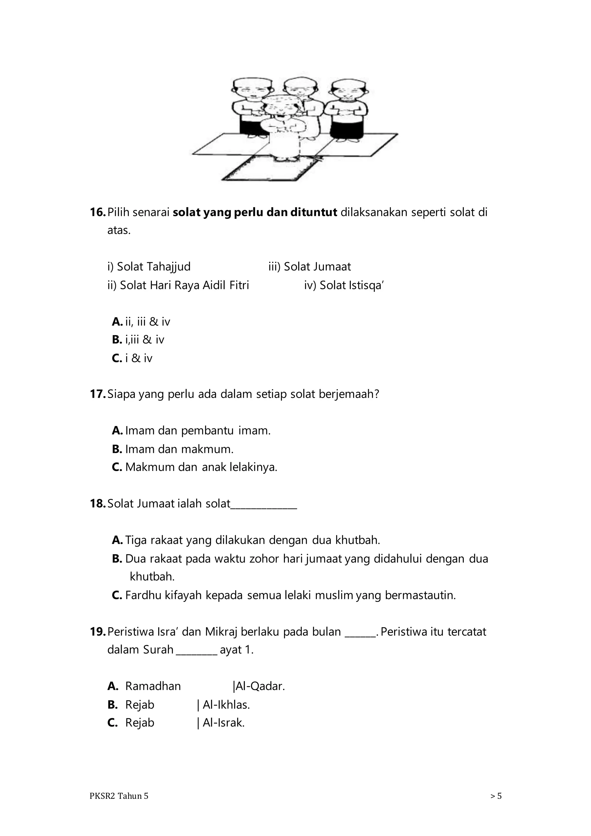Soalan pat-2018-kssr-t5-pendidikan-islam | PDF