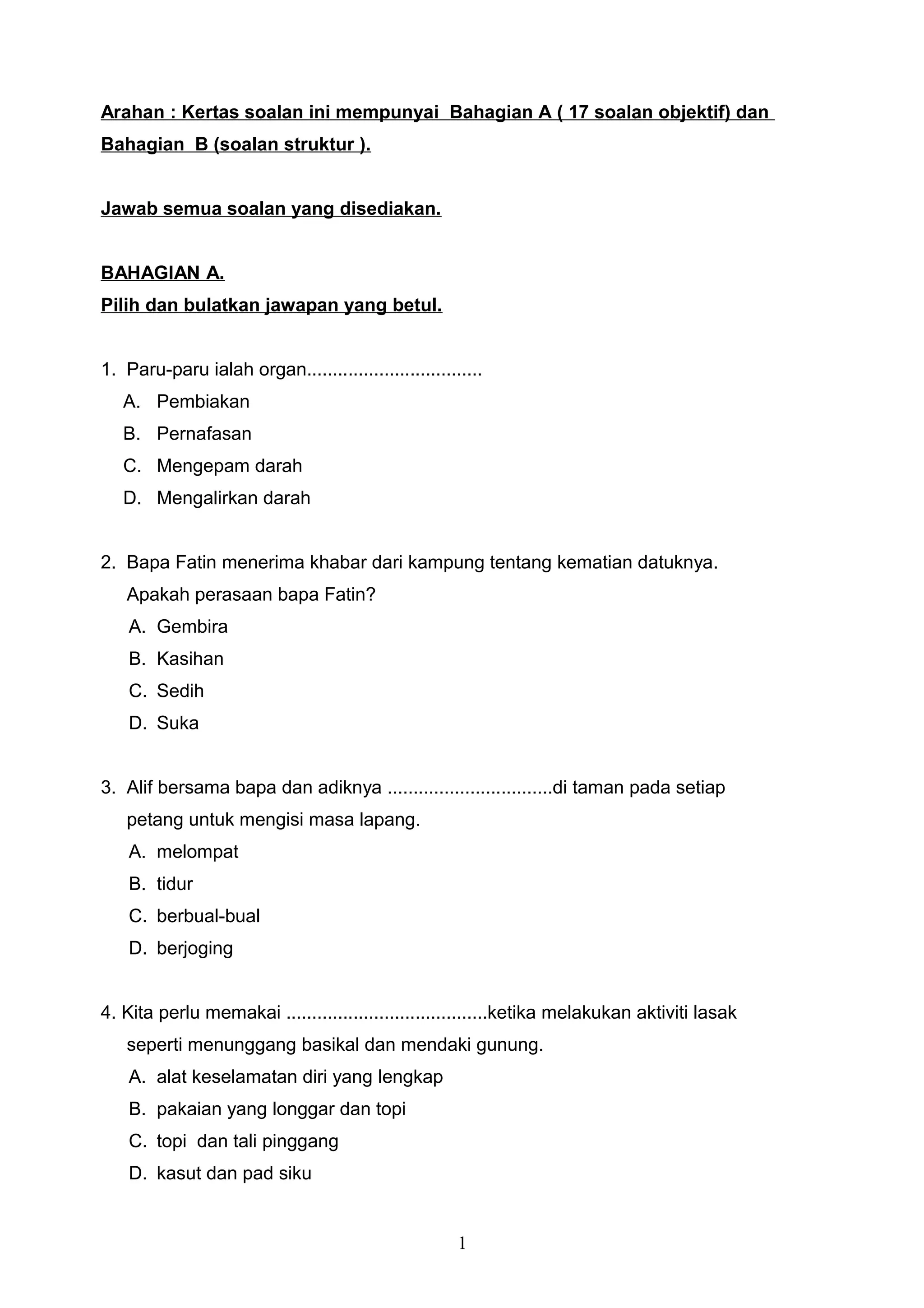 Soalan pjk-tahun-2 (exam) | DOC