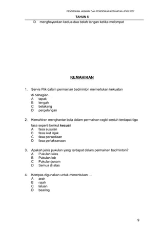 Soalan pjpk-tahun-5 | PDF