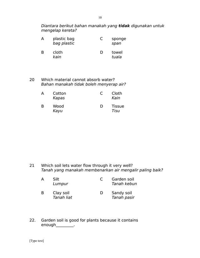 Soalan sains-tahun-3 | PDF