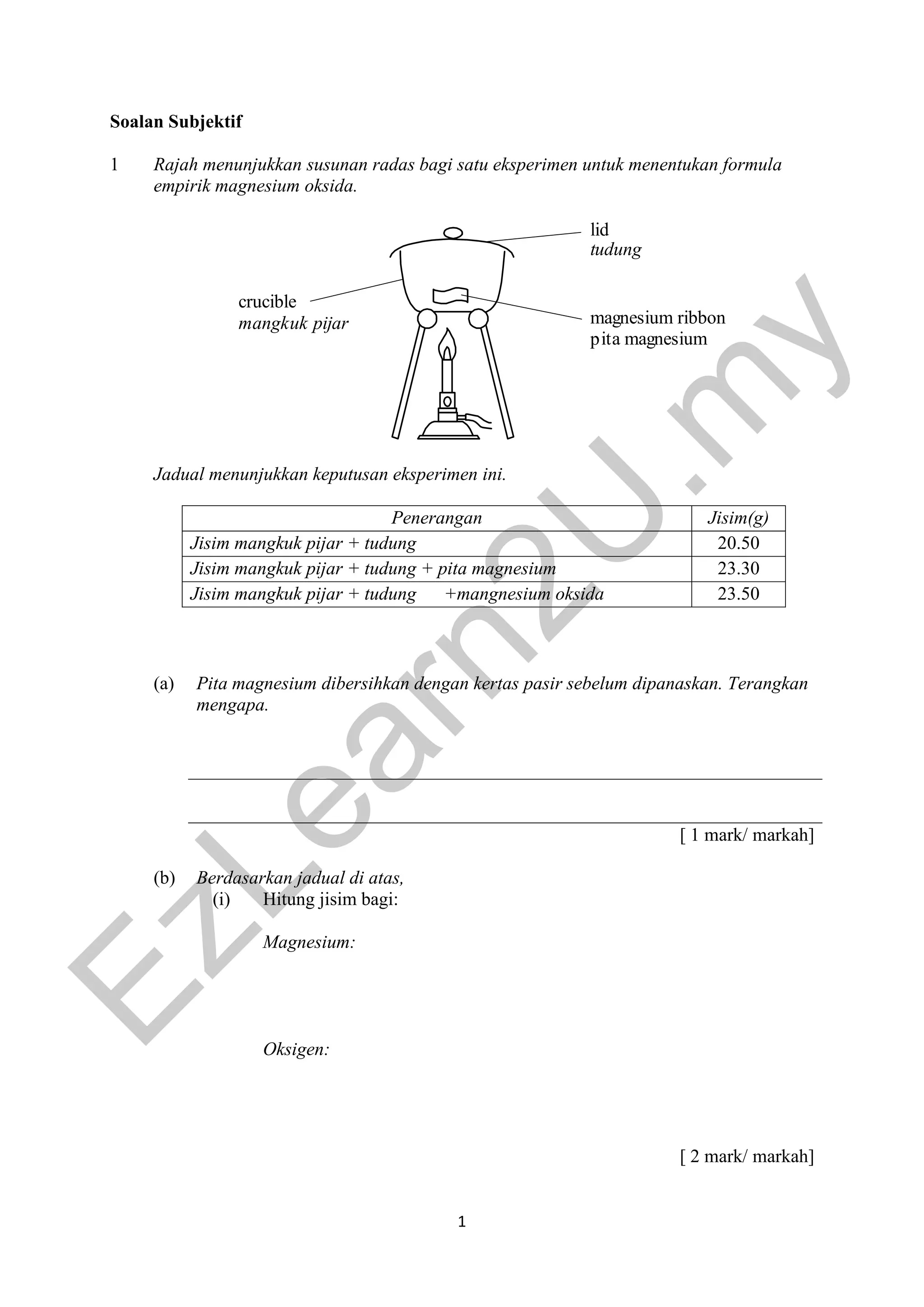 Soalan tubi-f4-kimia-bab-3-formula-persamaan-kimia | PDF