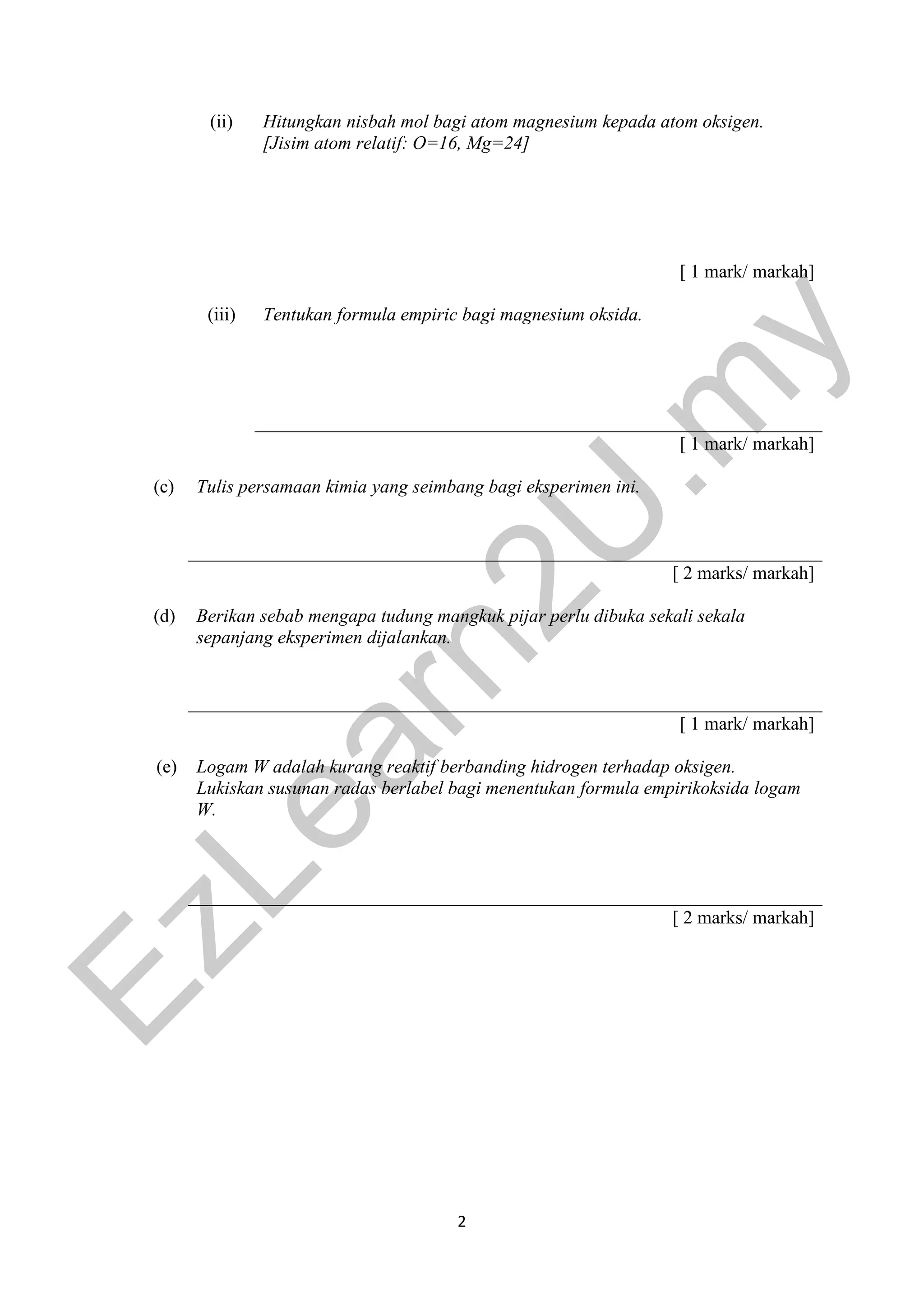 Soalan tubi-f4-kimia-bab-3-formula-persamaan-kimia | PDF