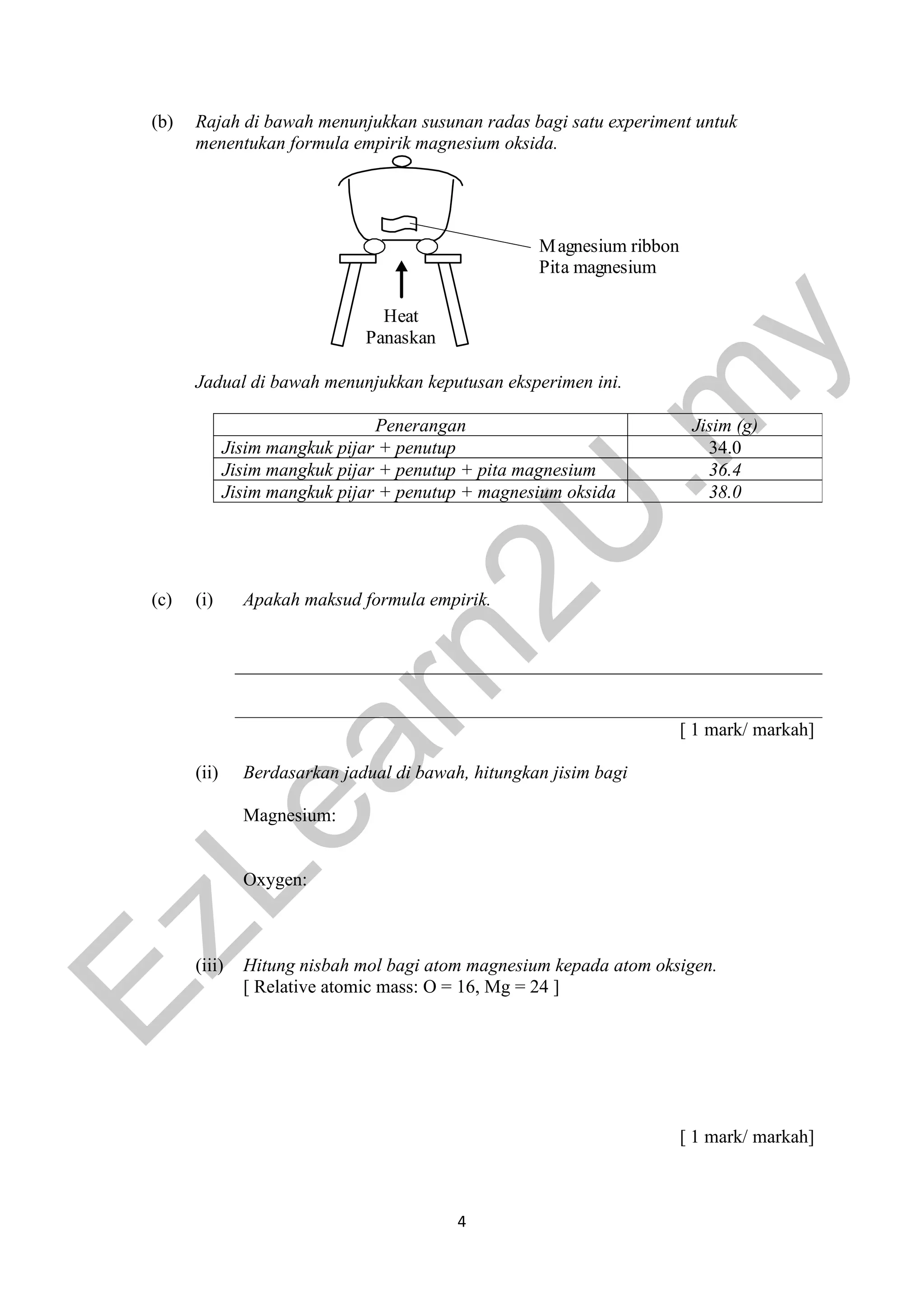 Soalan tubi-f4-kimia-bab-3-formula-persamaan-kimia | PDF