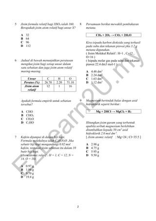 Soalan tubi-f4-kimia-bab-3-formula-persamaan-kimia | PDF