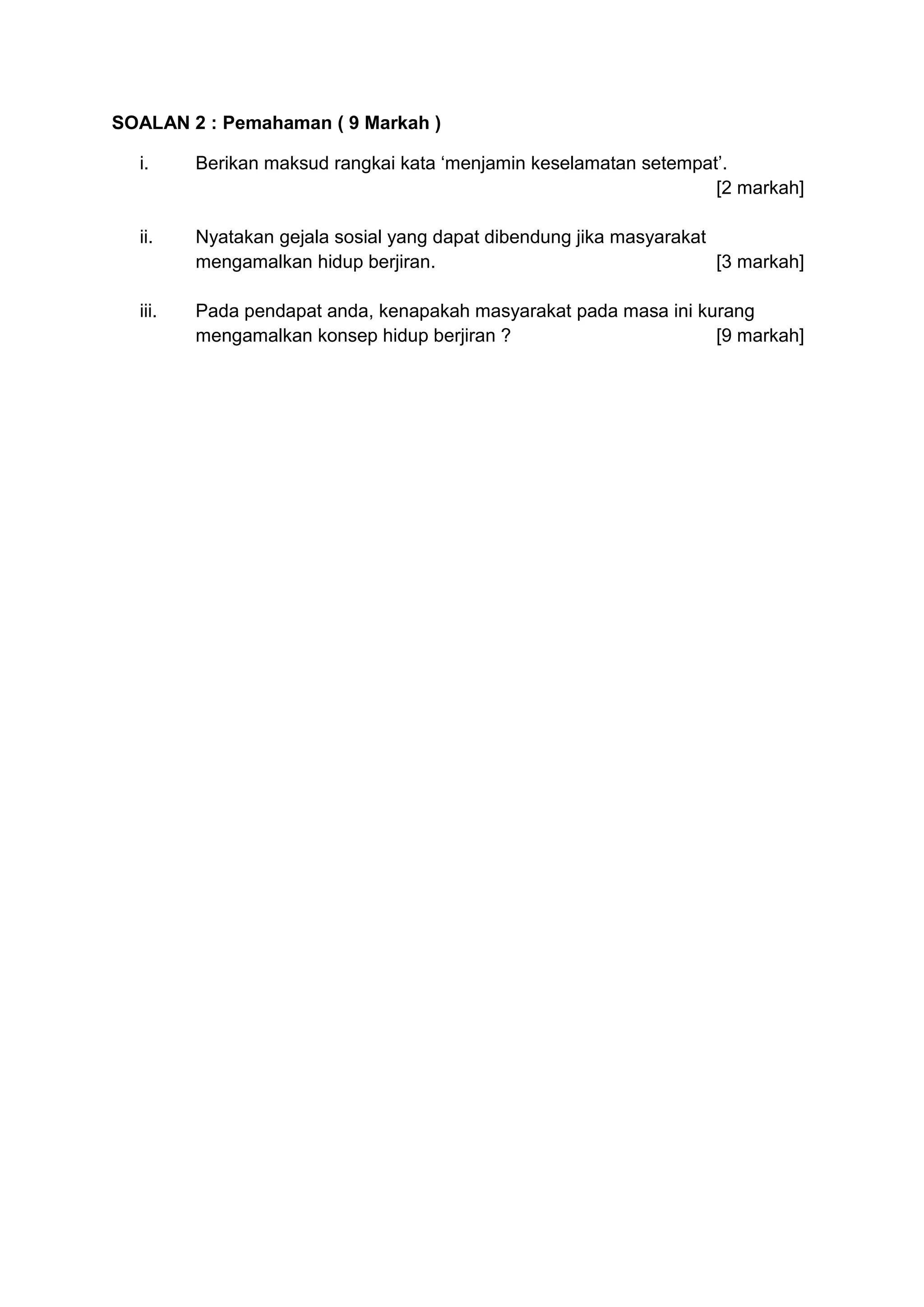 Soalan 2 pemahaman Hidup berjiran | PDF