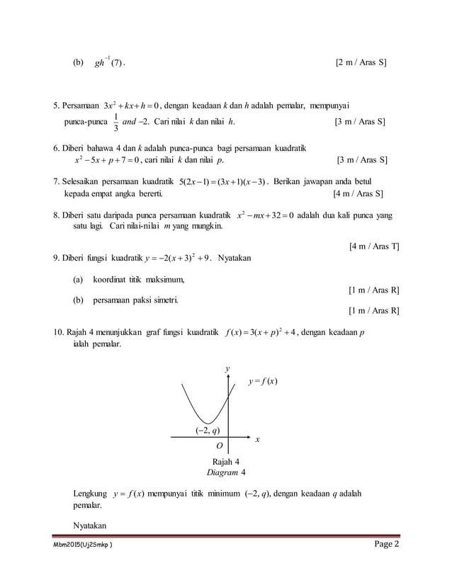 Soalan addmath f4 | DOCX