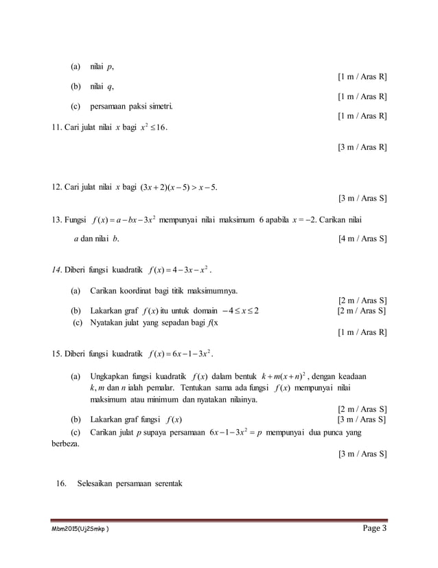 Soalan addmath f4 | DOCX