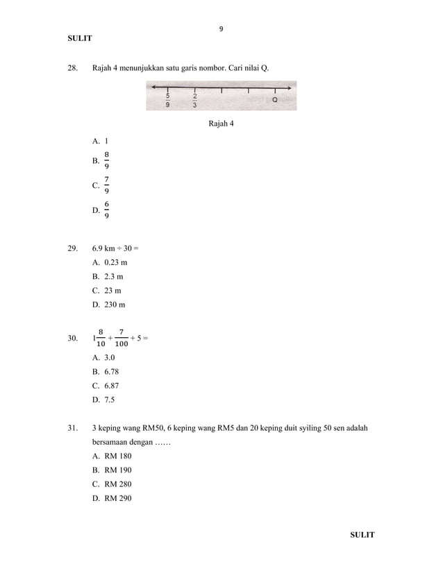 Soalan akhir tahun tahun 5 - matematik kertas 1 - 2015 | PDF
