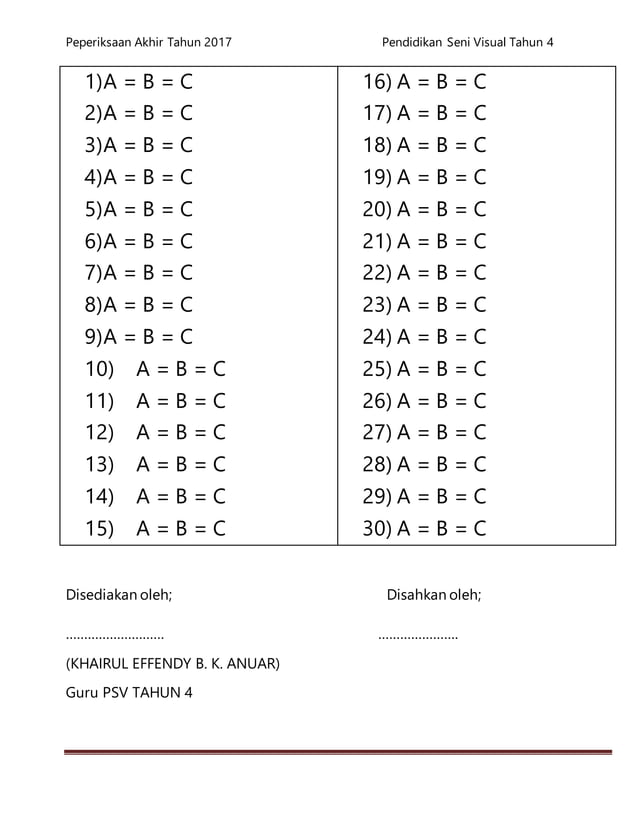 Soalan akhir tahun 4 psv | DOC