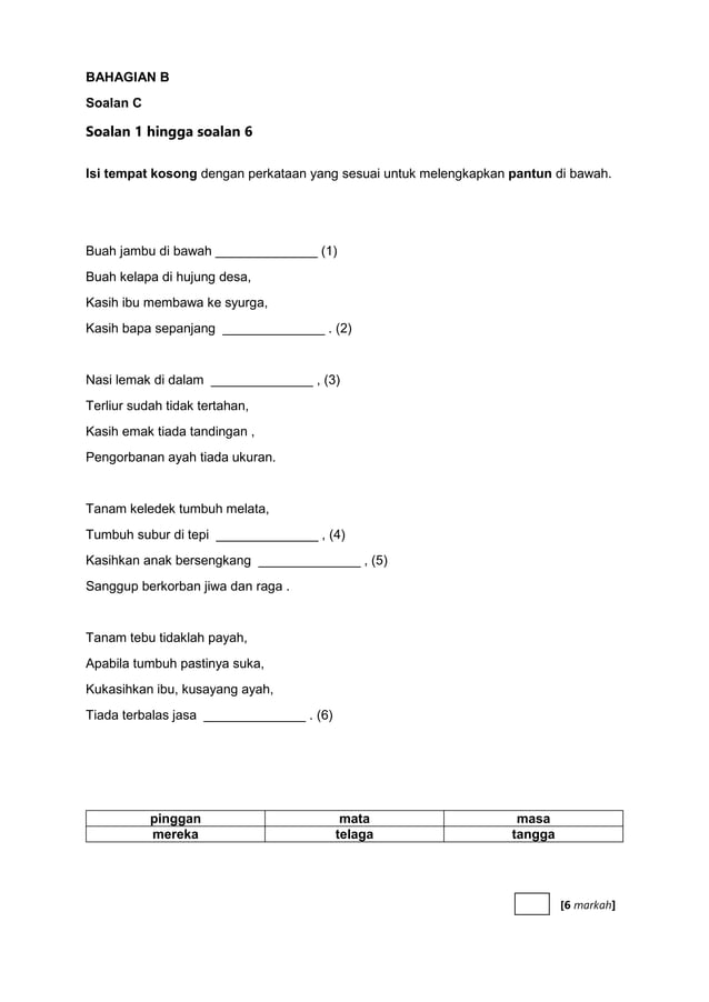 Soalan Akhir Tahun BM Tahun 1.docx