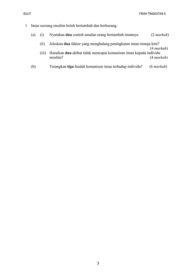 Soalan akidah k1 t5 iman mutiara hidup | PDF