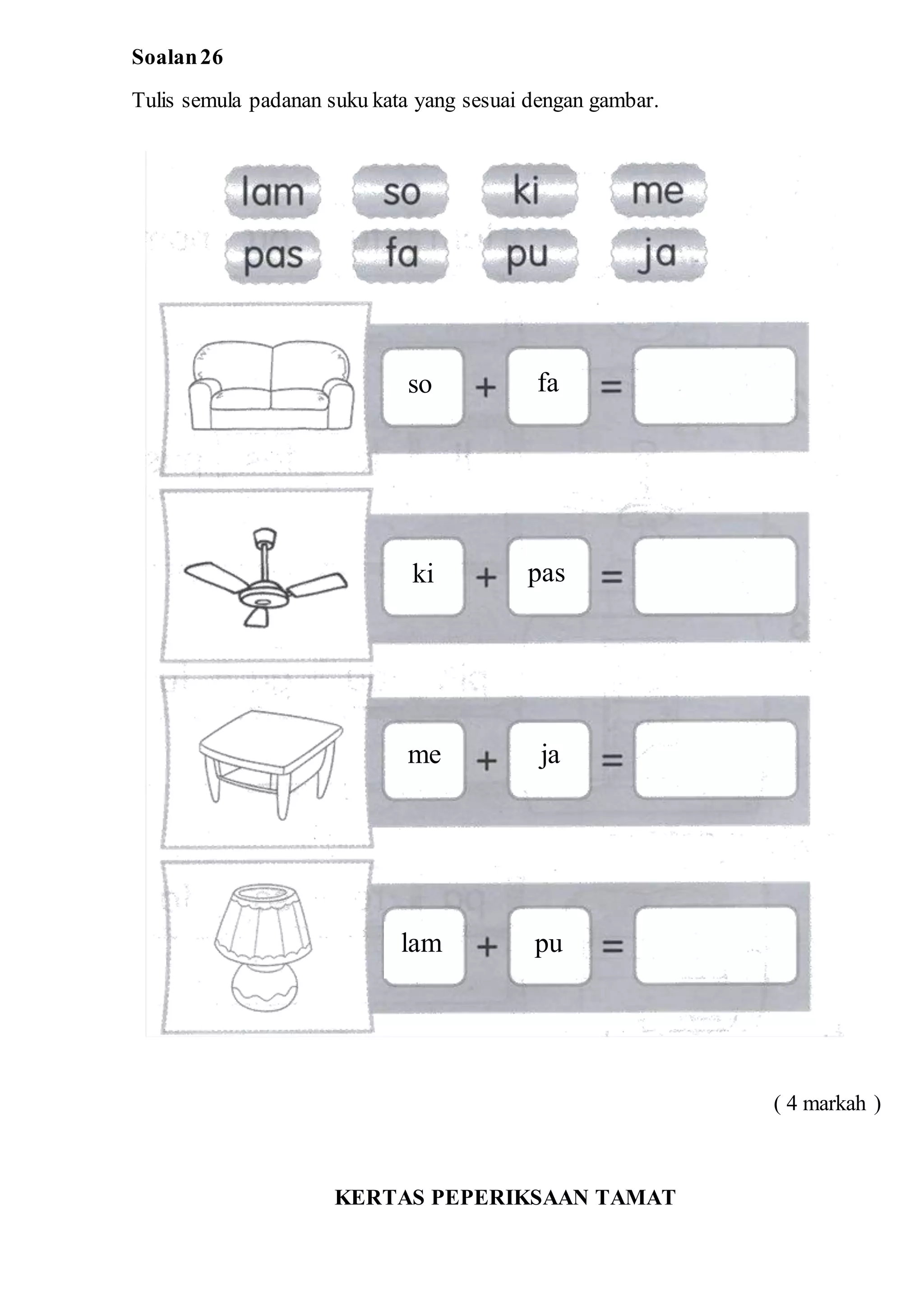 Soalan Bahasa Malaysia Pendidikan Khas Sekolah Menengah | DOCX