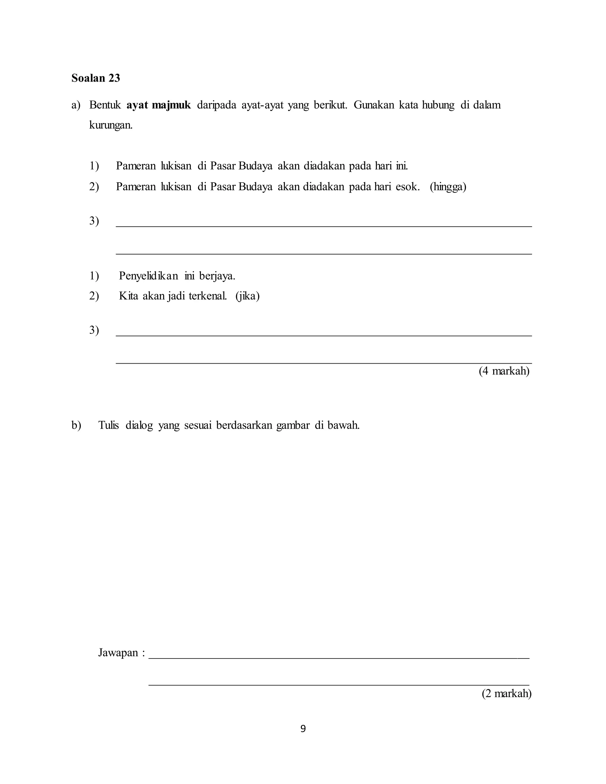 Soalan bahasa melayu pemahaman tahun 4 | DOCX