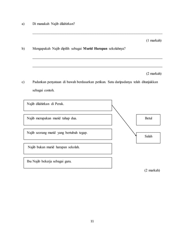 Soalan bahasa melayu pemahaman tahun 4 | DOCX