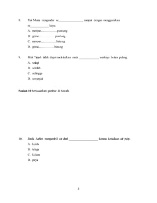 Soalan bahasa melayu pemahaman tahun 4 | DOCX