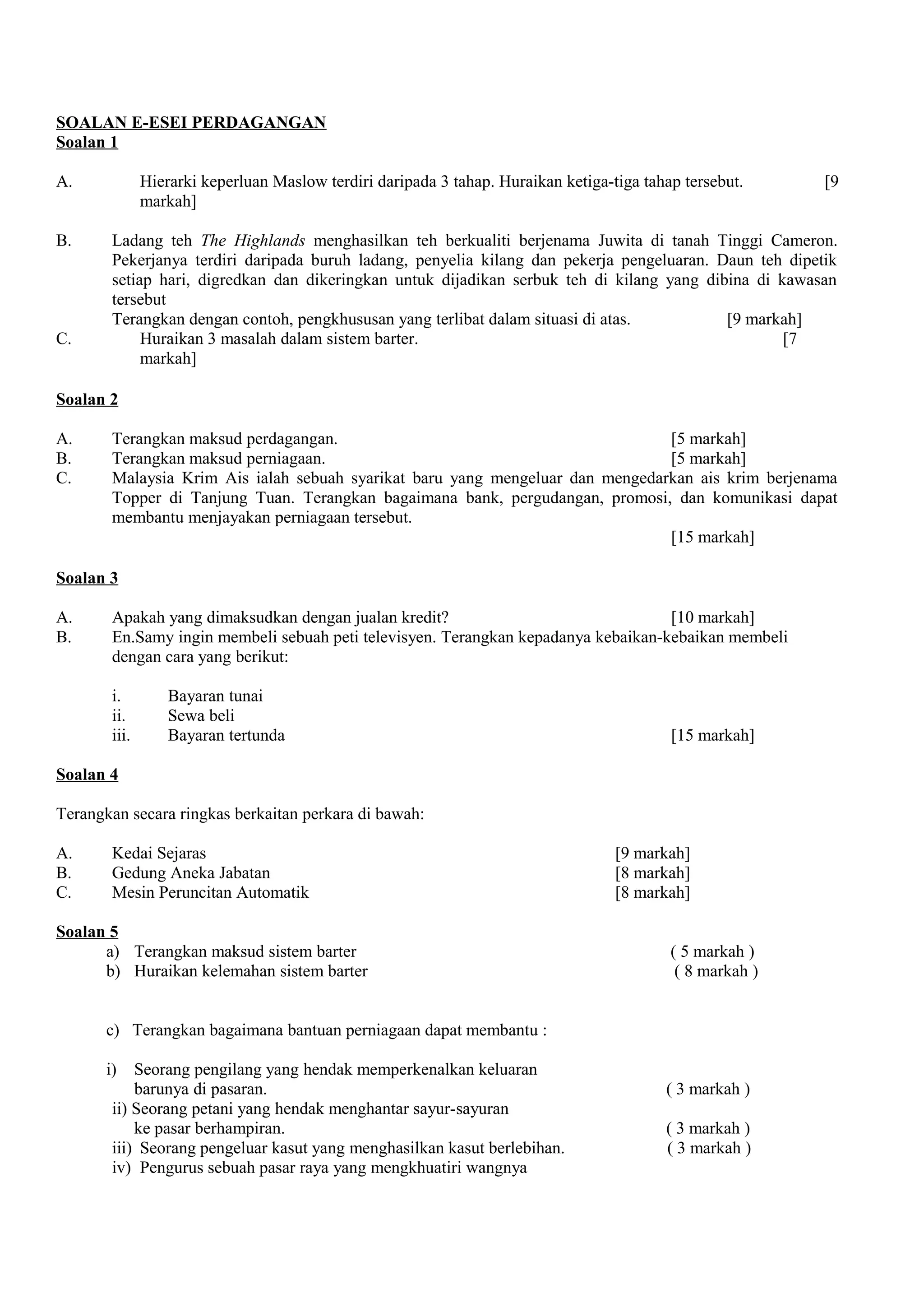 Soalan e esei pd | PDF