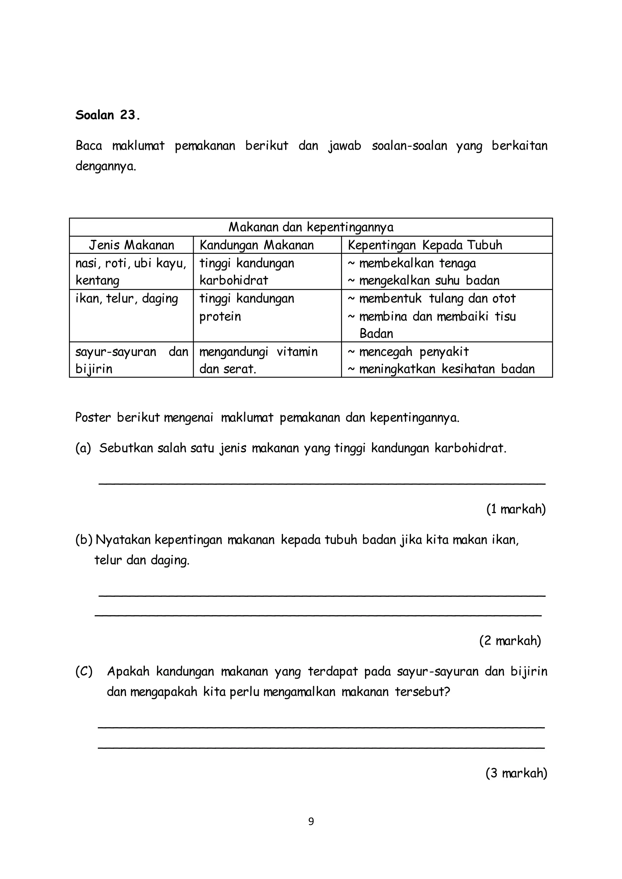 Soalan Bahasa Malaysia Pendidikan Khas Sekolah Menengah | DOCX