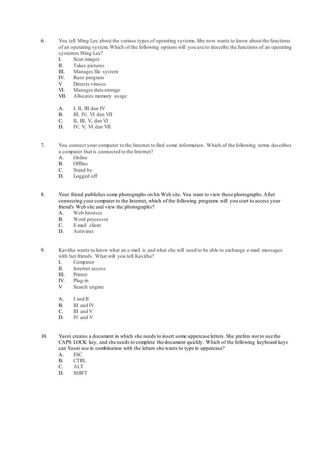 Soalan ictl bi | DOCX | Operating Systems | Computer Software and ...