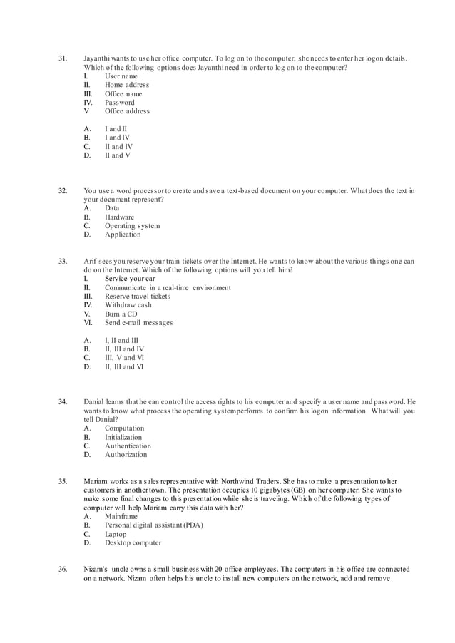 Soalan ictl bi | DOCX | Operating Systems | Computer Software and ...