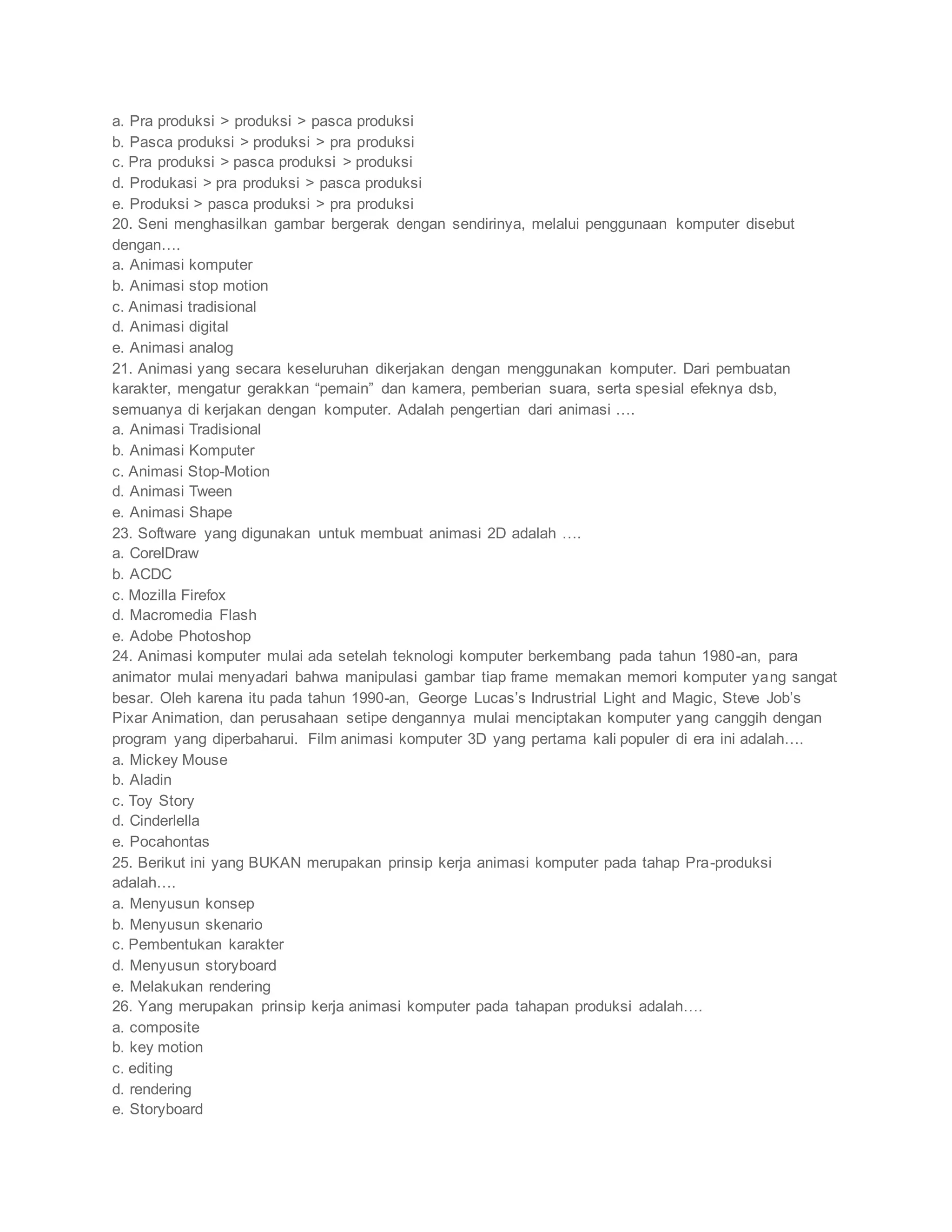 Soal animasi edit | DOCX