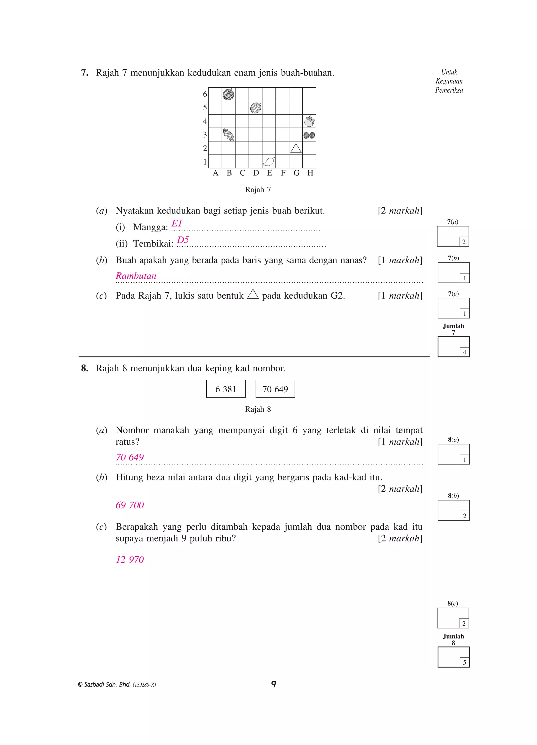 MATEMATIK TAHUN 4 - SOALAN + JAWAPAN | PDF