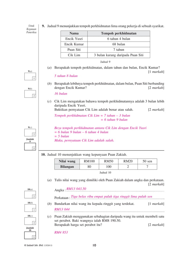 MATEMATIK TAHUN 4 - SOALAN + JAWAPAN | PDF