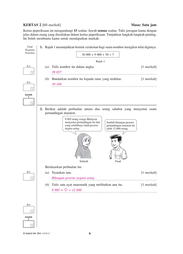 MATEMATIK TAHUN 4 - SOALAN + JAWAPAN | PDF