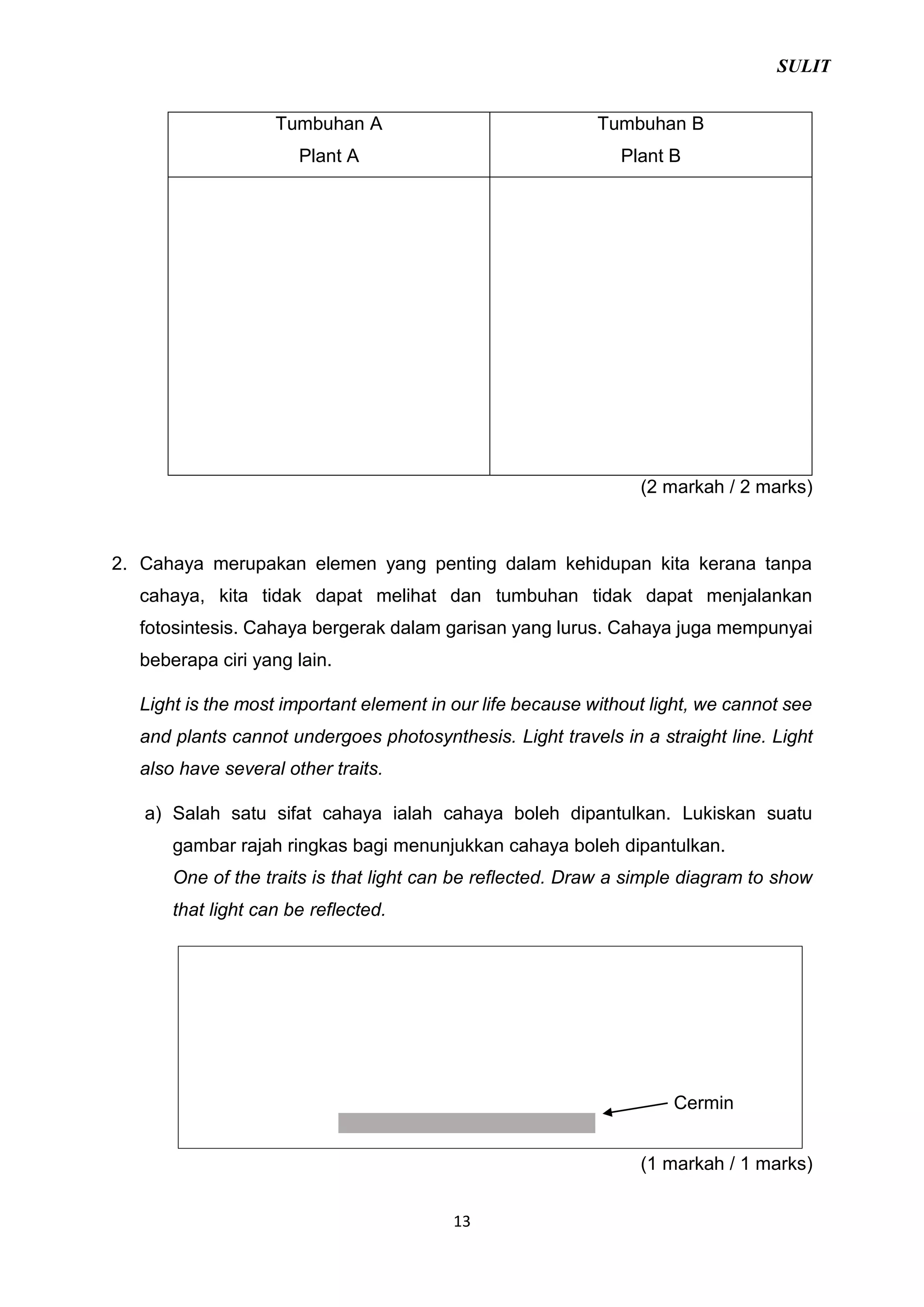 Soalan KBAT Sains Tahun 4 (Sains Hayat & Sains Fizikal) | PDF