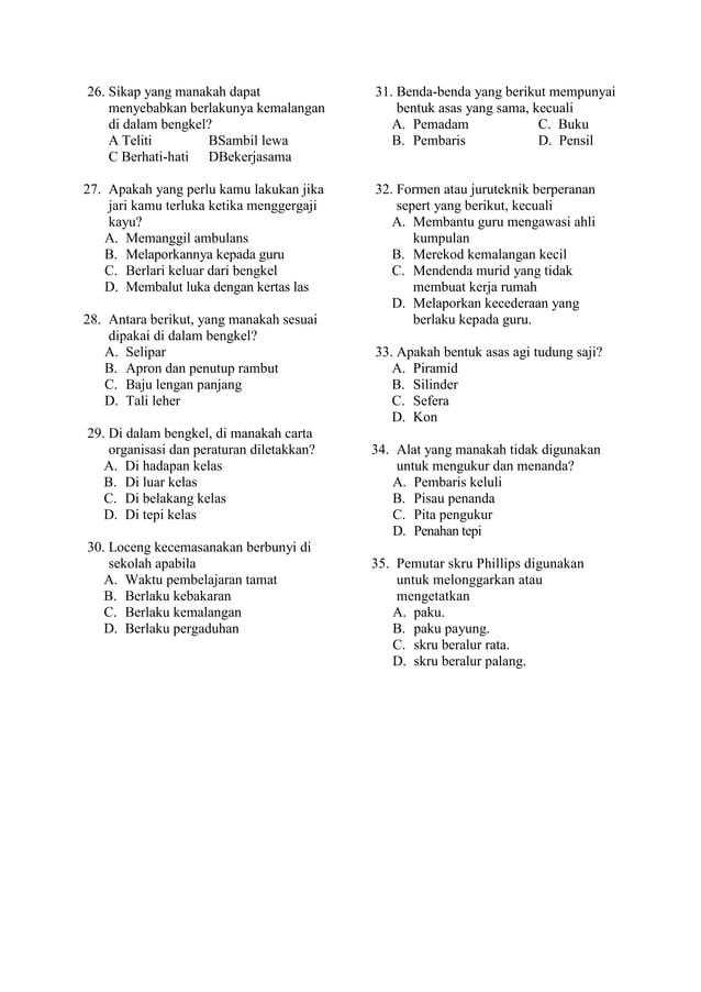 Soalan kemahiran tahun 4 | DOCX
