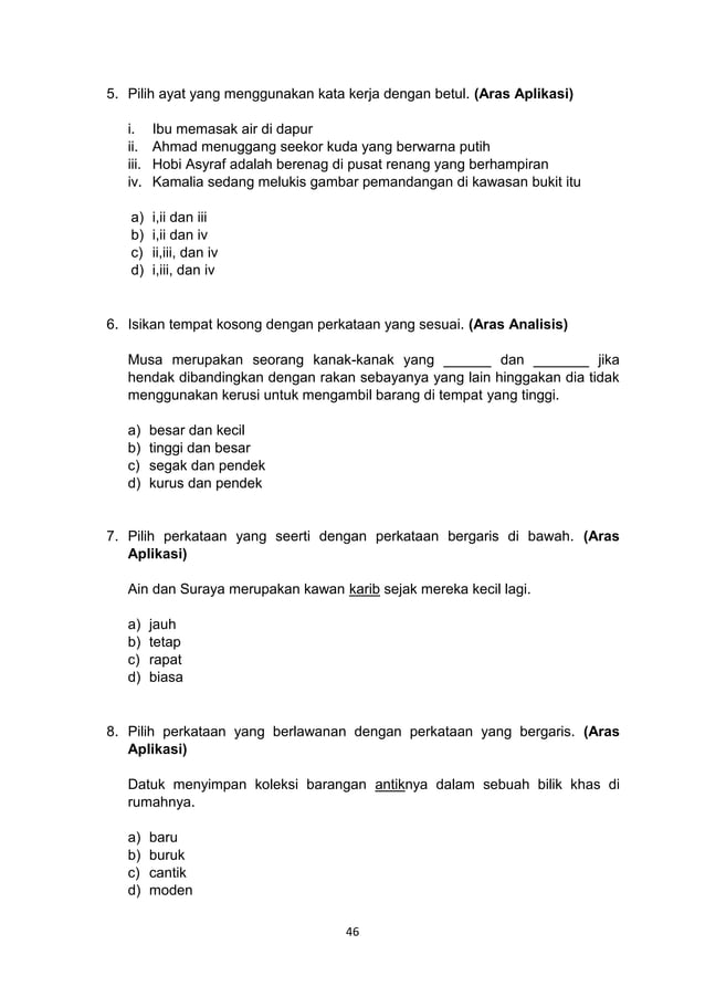 Contoh Soalan Ujian | DOCX