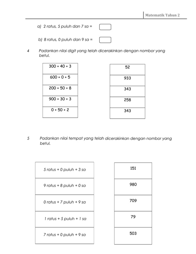 Soalan kssr tahun 2 matematik | PDF
