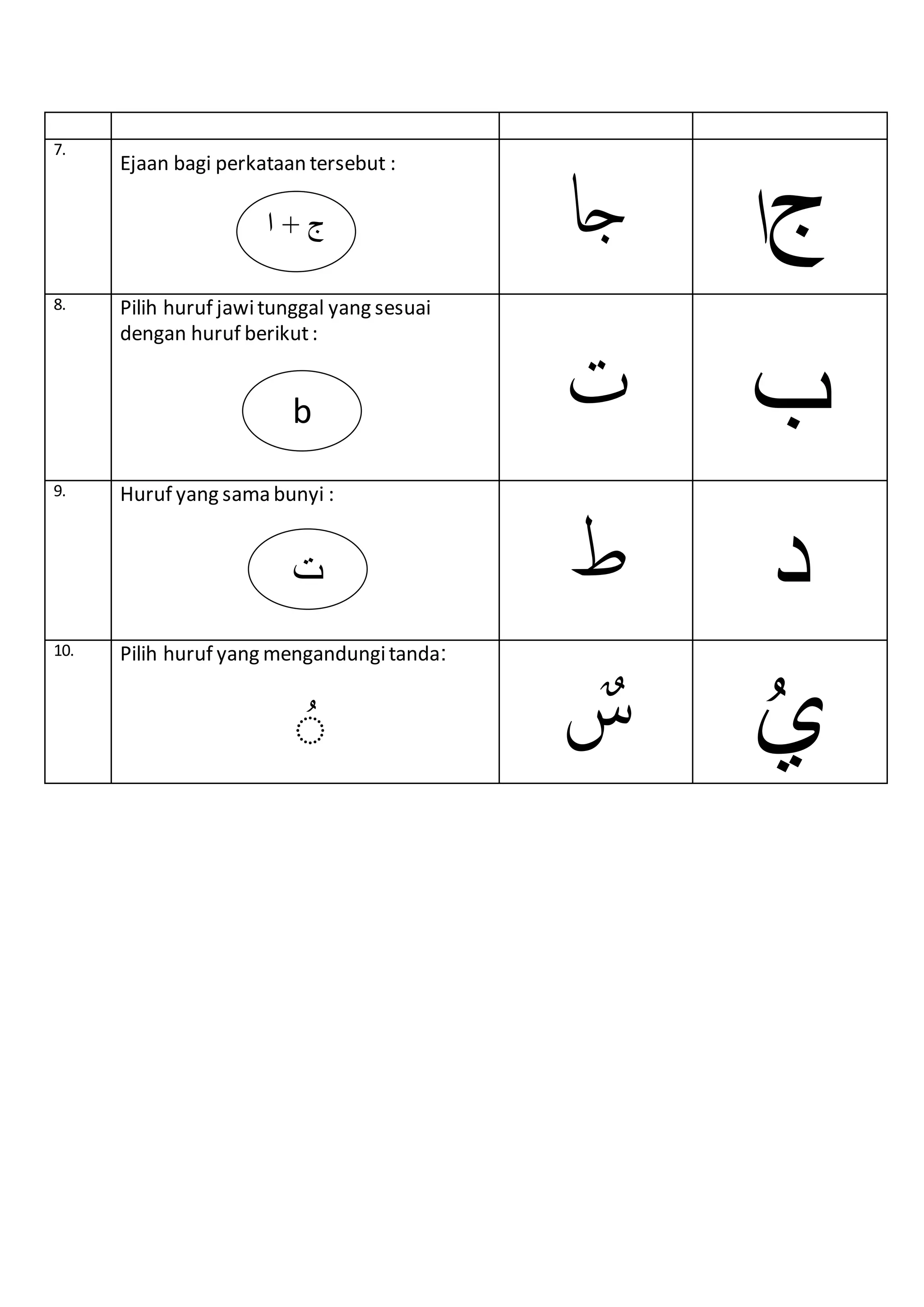 Soalan kuiz pendidikan Islam tahun 1 | DOCX
