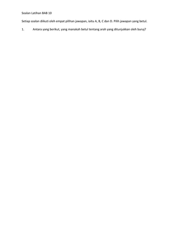 Soalan latihan unit 10 : Buruj | DOC