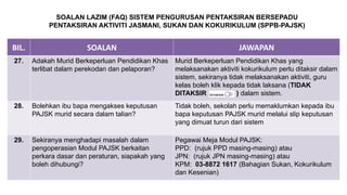 SOALAN LAZIM (FAQ) SPPB-PAJSK KPM KOKURIKULUM | PDF