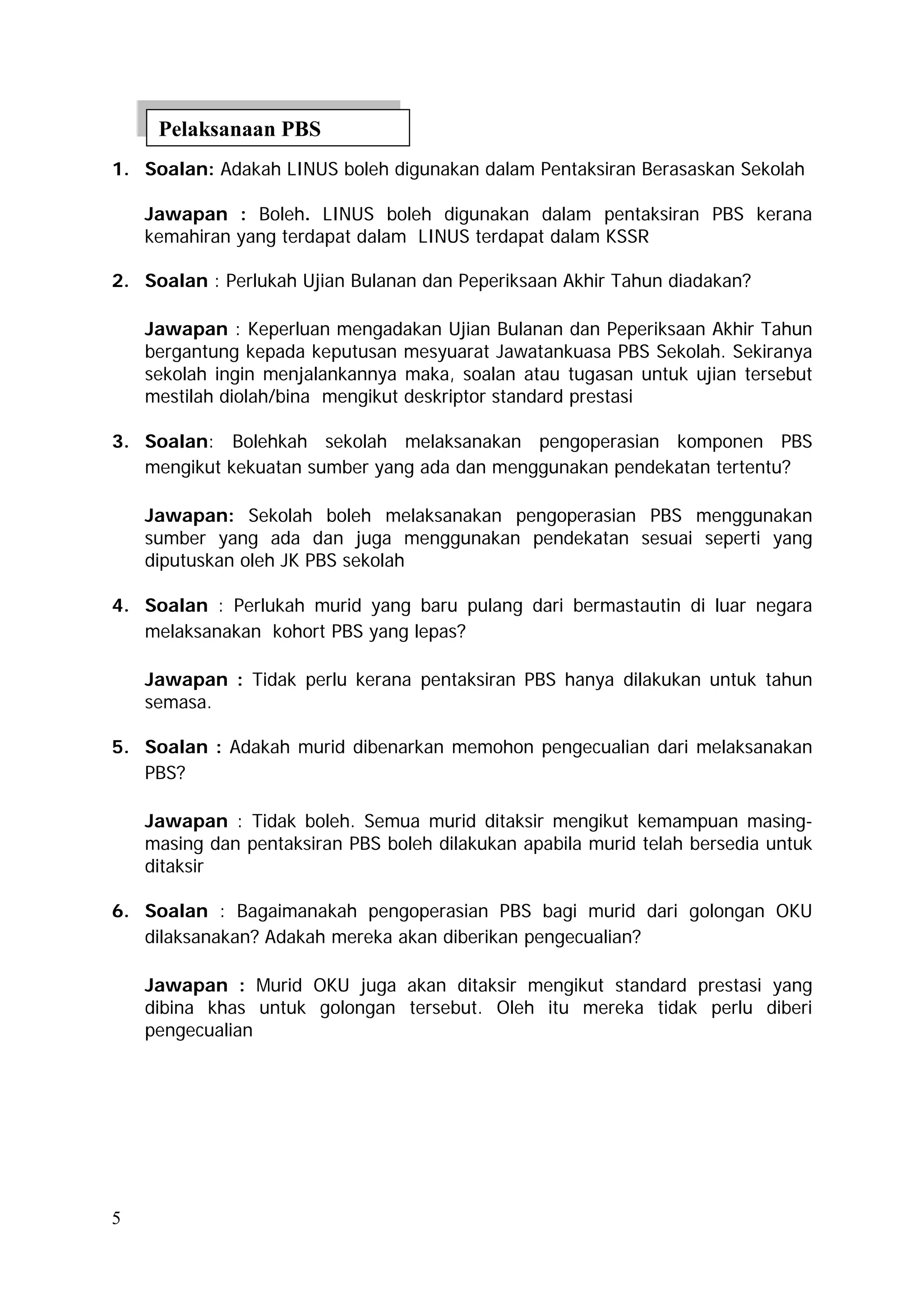 Soalan lazim tentang_pbs | PDF