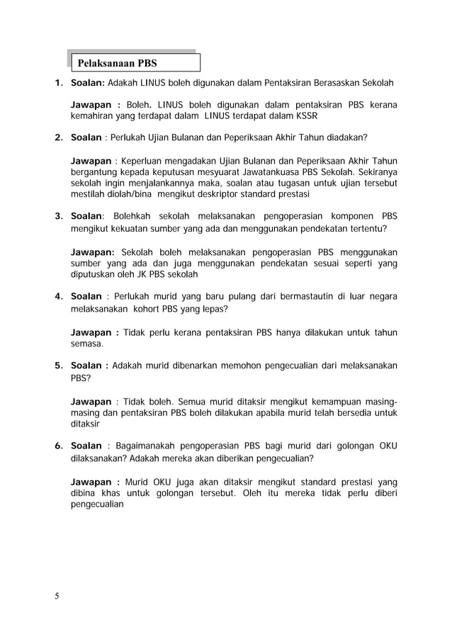 Soalan lazim tentang_pbs | PDF