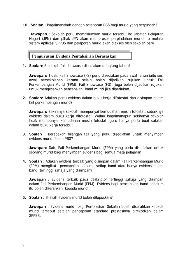 Soalan lazim tentang_pbs | PDF