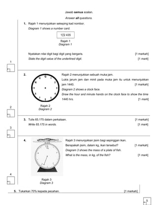 Soalan matematik t5-kertas 2 | DOC