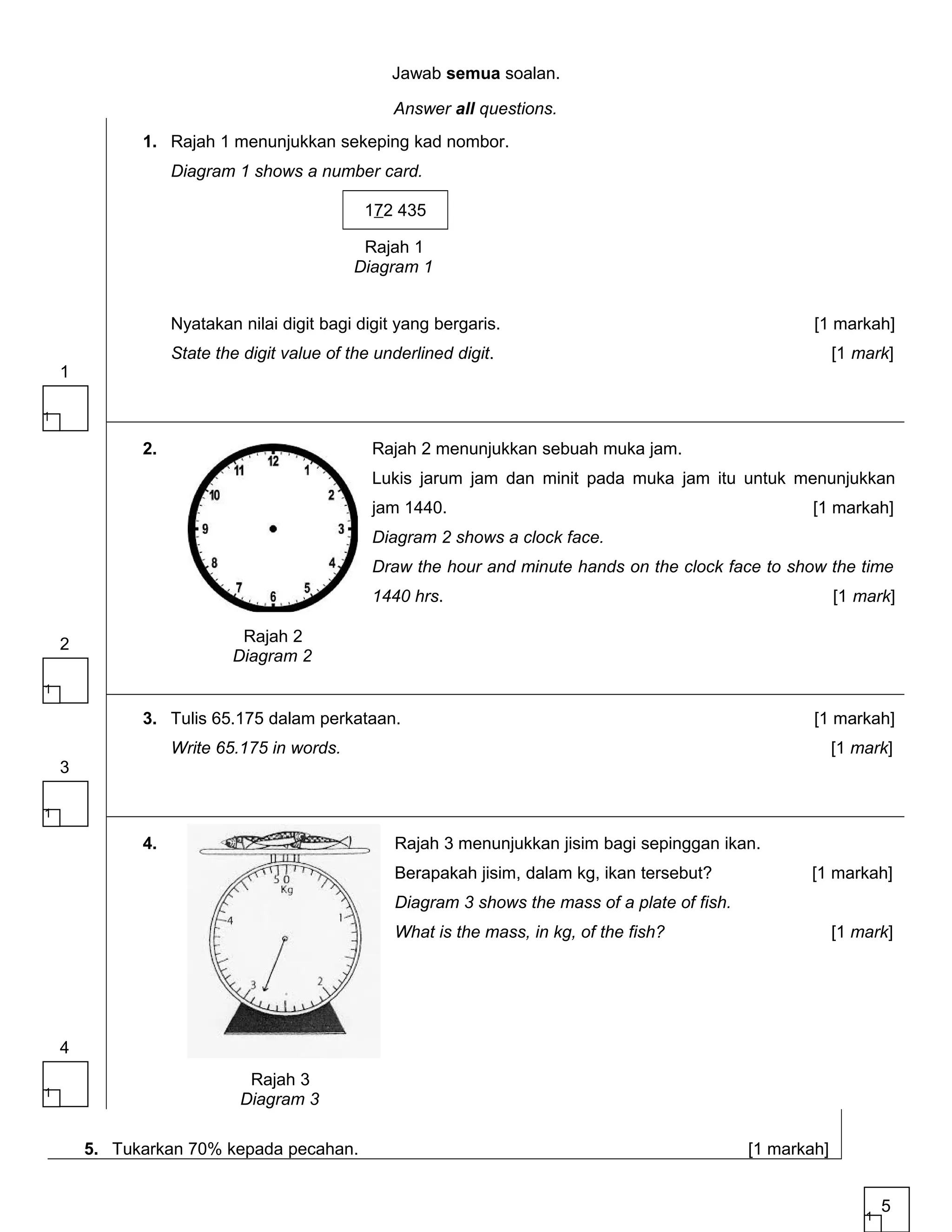 Soalan matematik t5-kertas 2 Tahun 5 | DOC