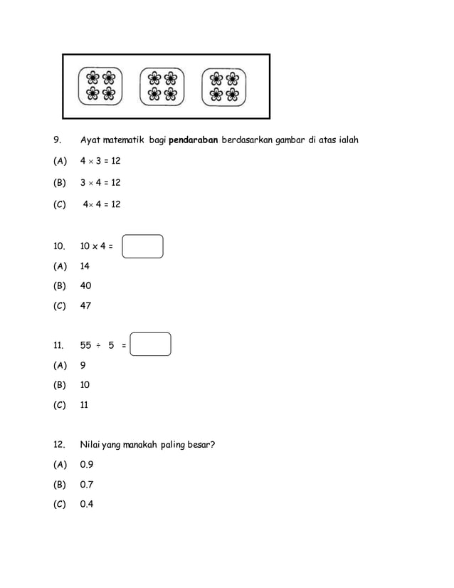 Soalan matematik tahun 2 2014 | PDF