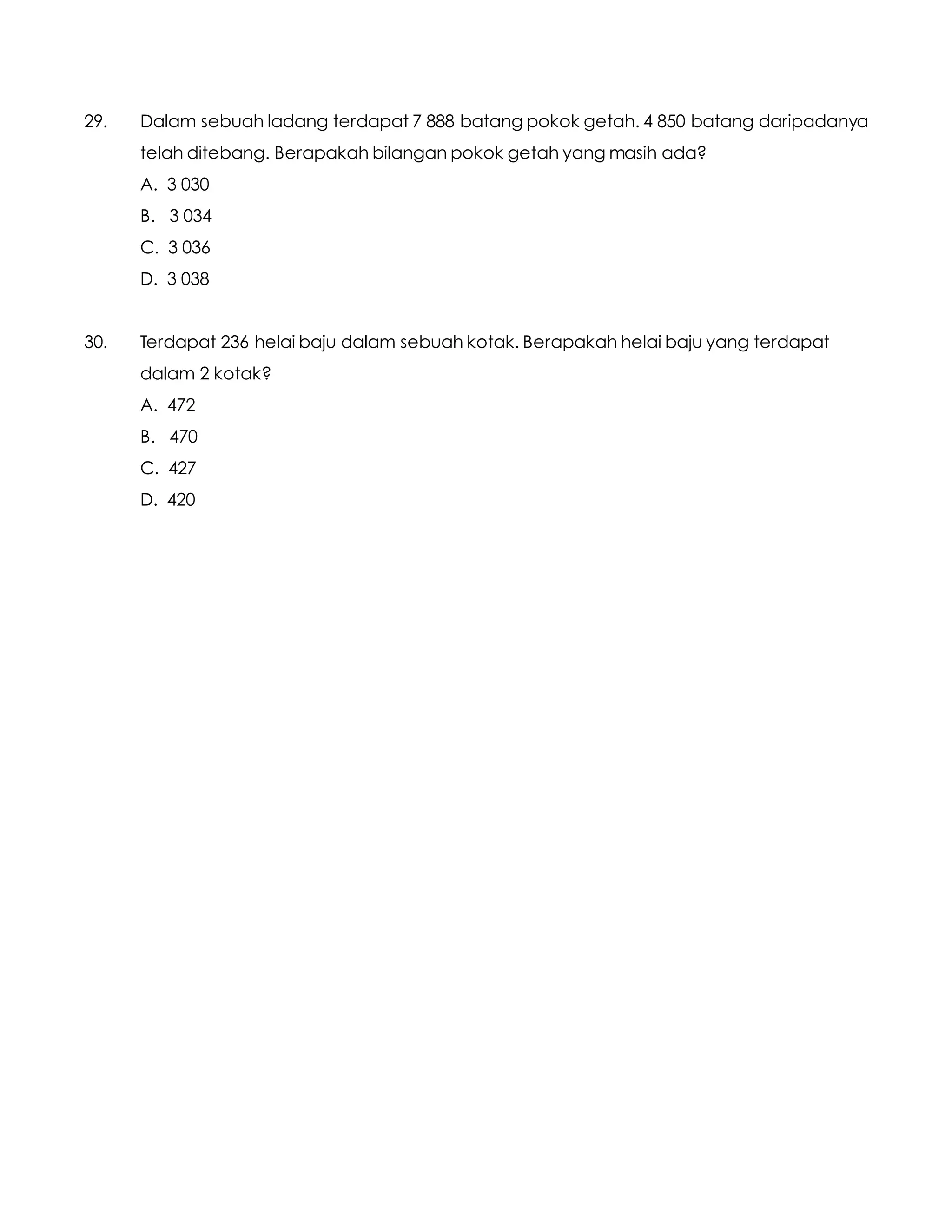 Soalan matematik tahun 3 | DOCX
