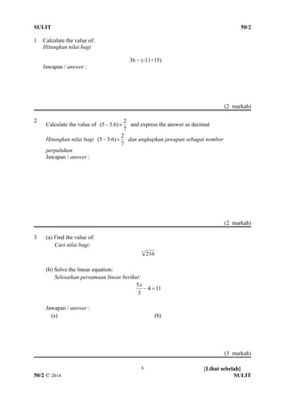 Soalan math f3 | PDF