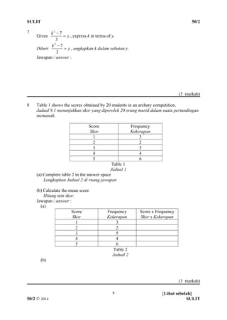 Soalan math f3 | PDF