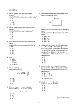 soalan math form 1 ujian bln 9.docx