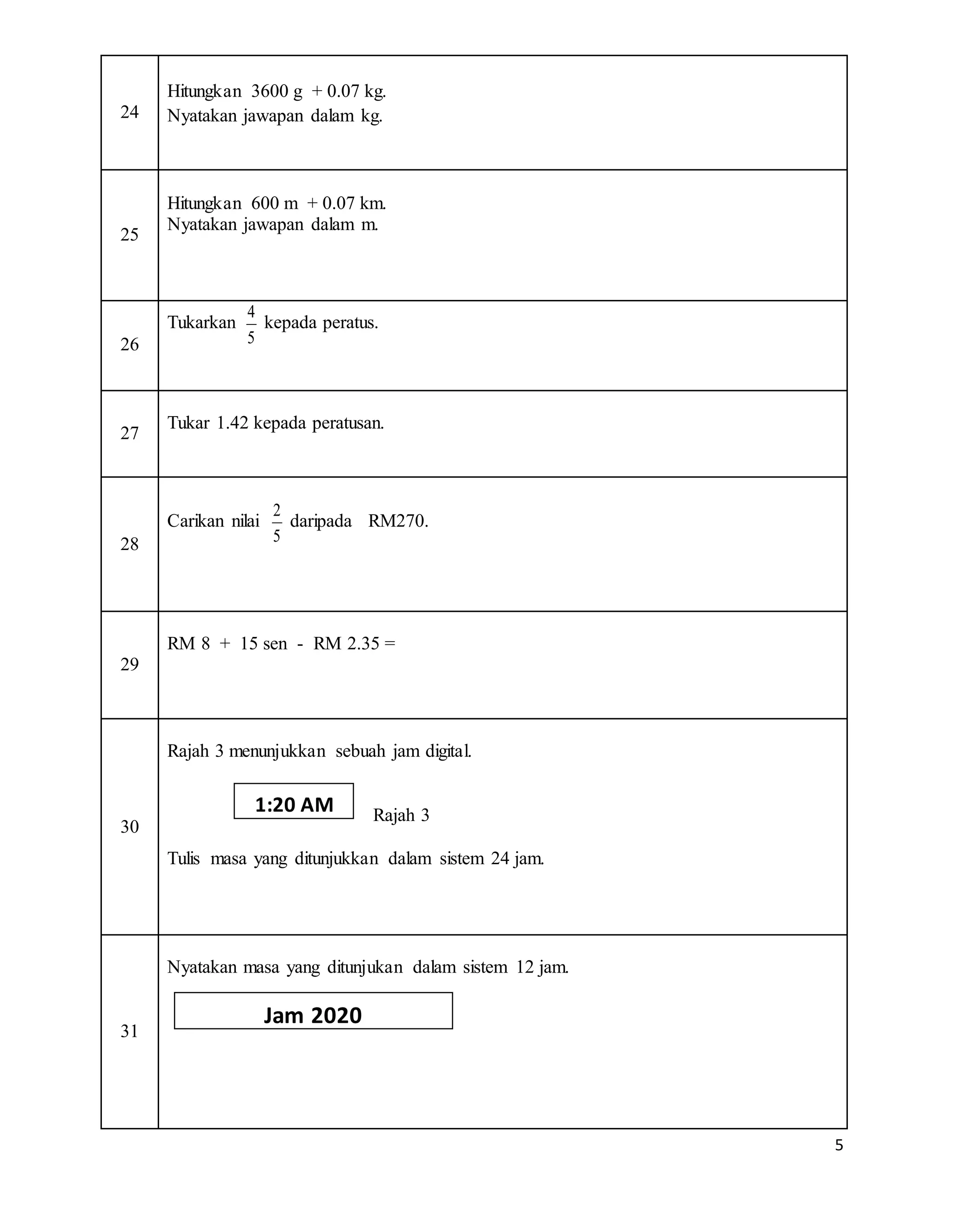 Soalan mt2 matematik galus 2 | PDF