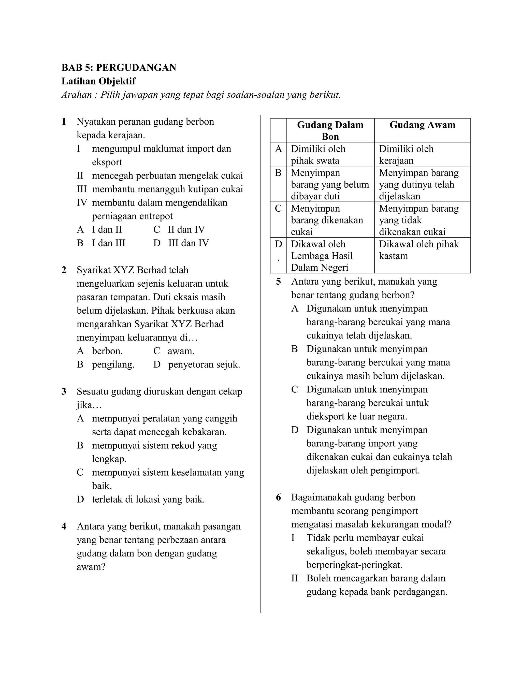 Soalan objektif | DOC
