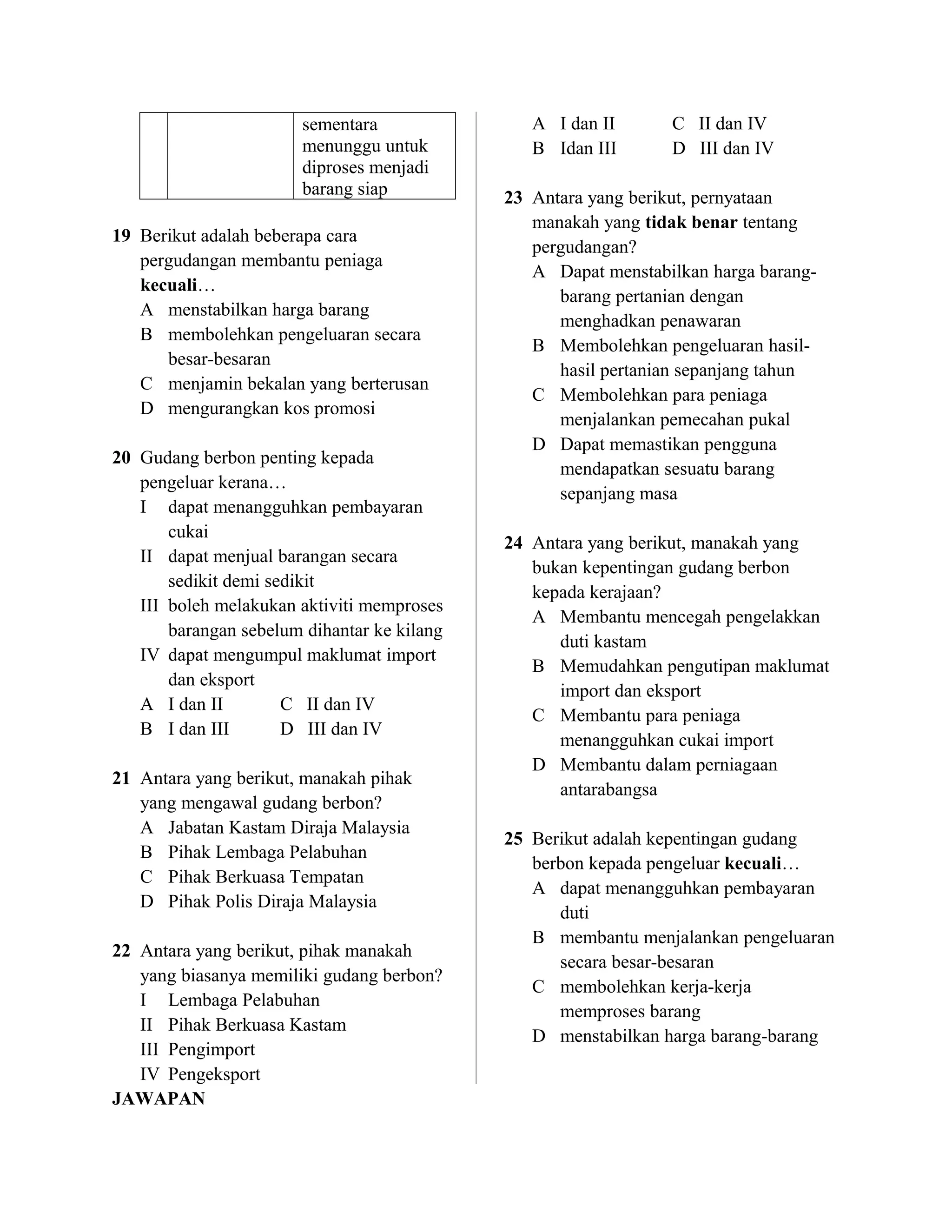 Soalan objektif | DOC